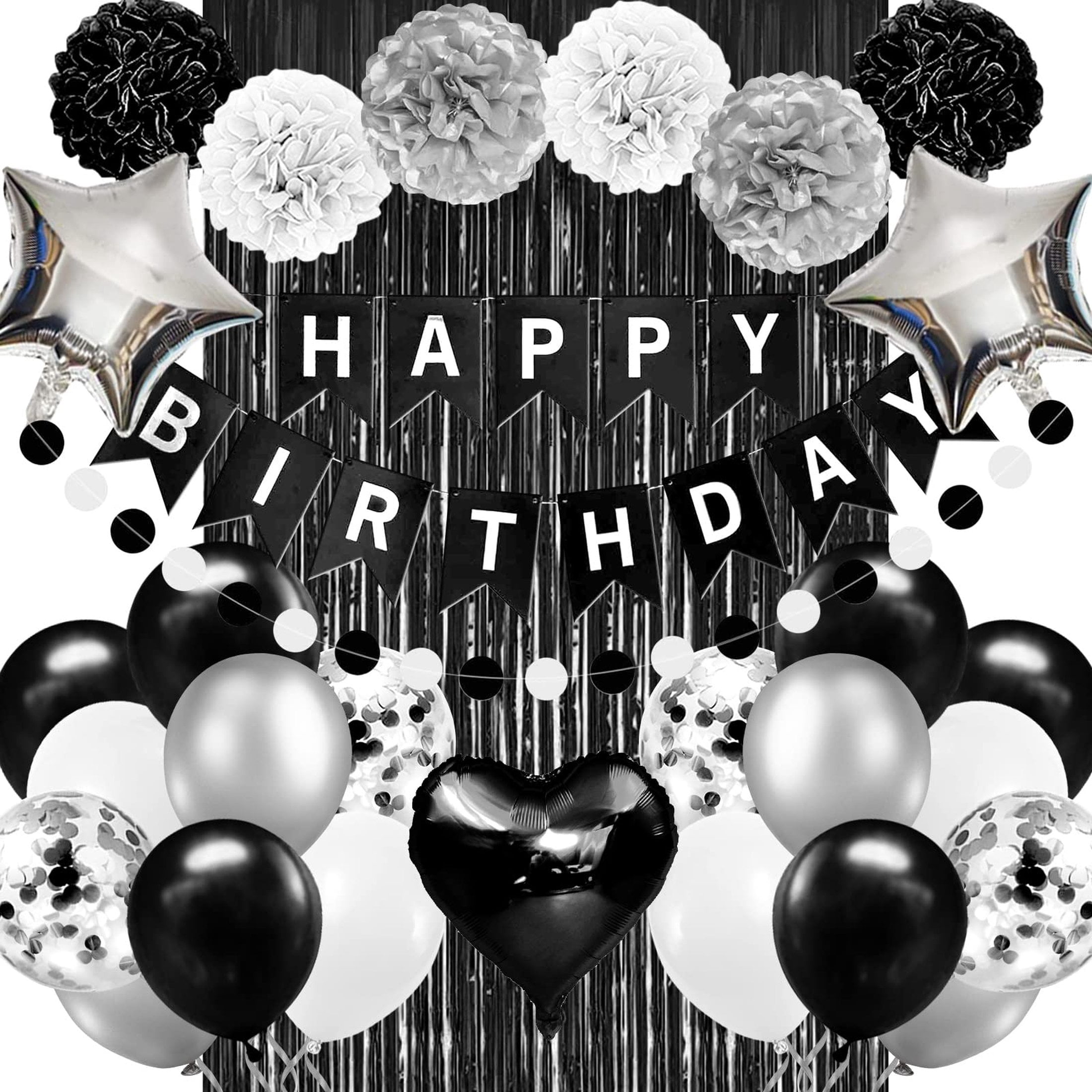 Monochrome Celebration Kit: Stylish Black and White Birthday ...
