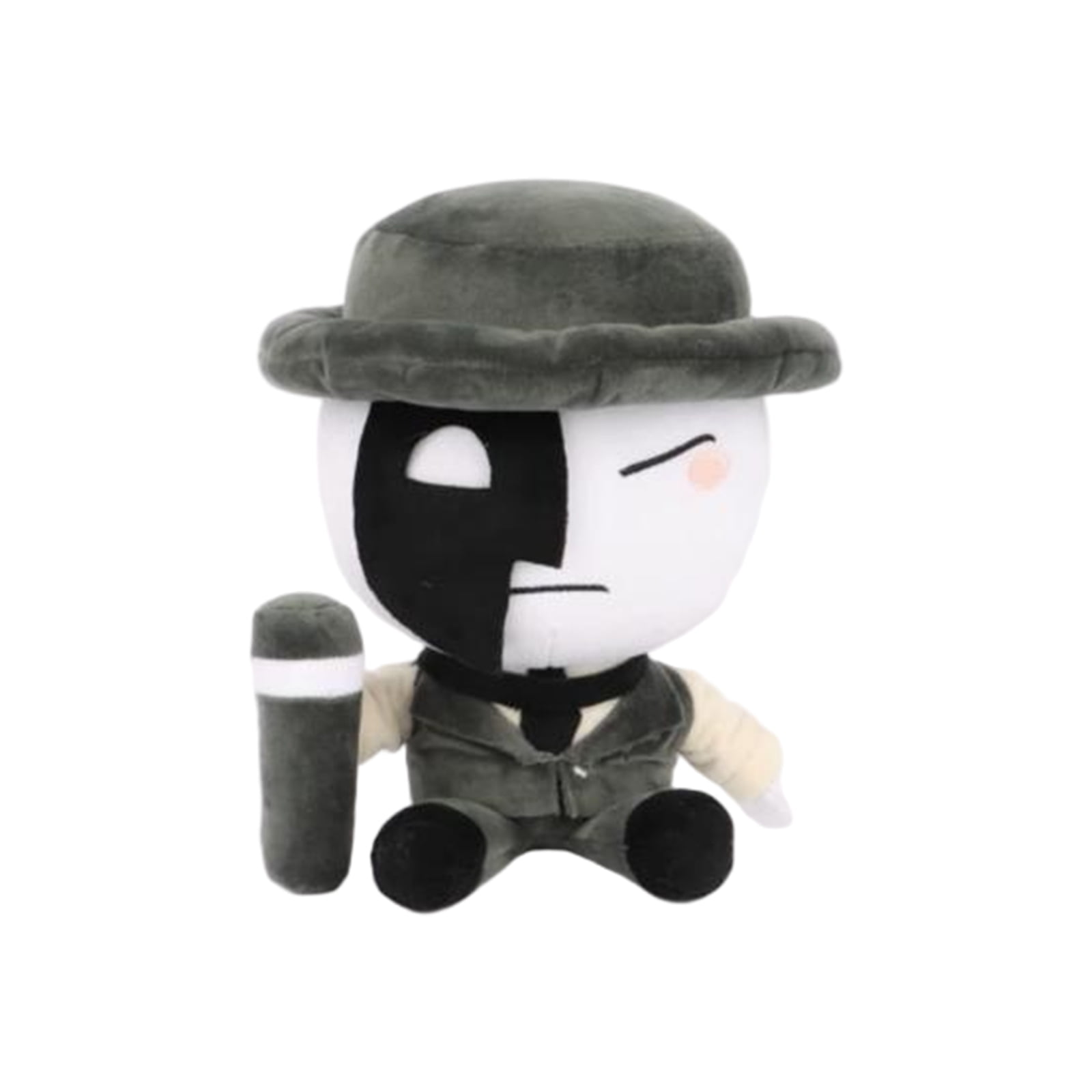 Monochrome Detective Plush Toy - 9.84in/25cm Black & White Stuffed ...