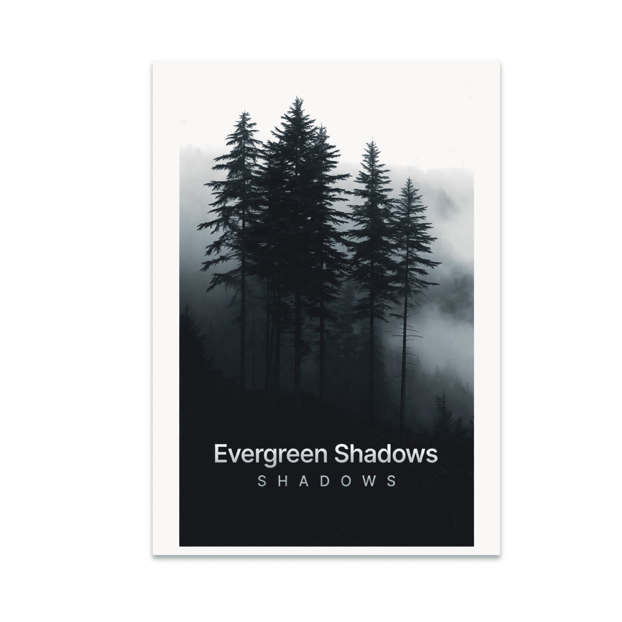 Monochrome Evergreen Landscape Art - Nature Enthusiast - 13x19 Poster ...