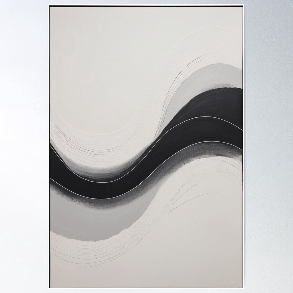 Monochrome Flow Poster Wall Art, Modern Wall Decor For Living Room ...