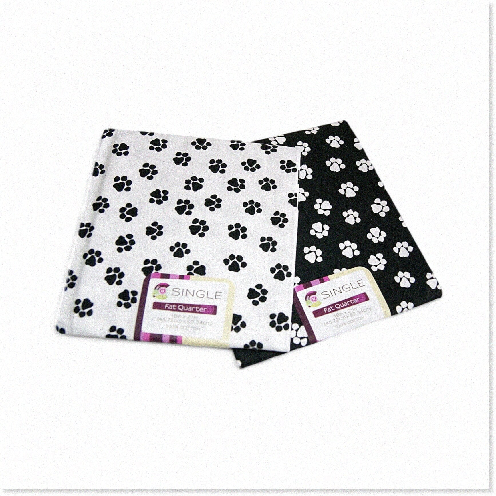 Monochrome Meow Fat Quarters: Purrfectly Patterned Paw Prints Bundle - Walmart.com