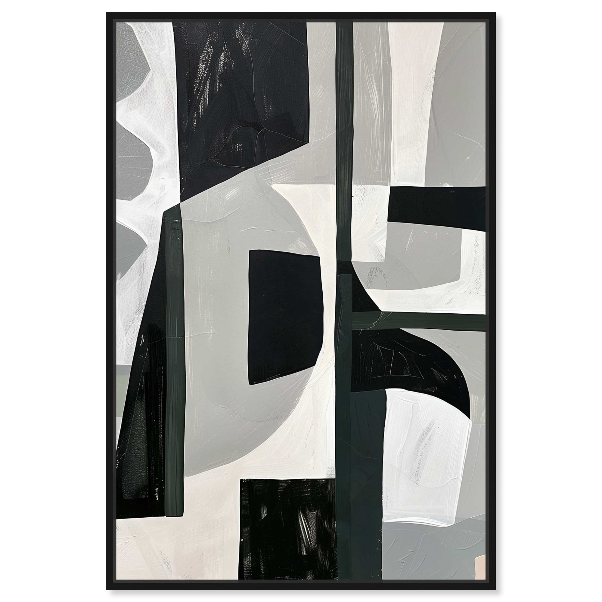 Monochrome Shapes Canvas Midcentury Abstract Wall Art by Art Remedy ...