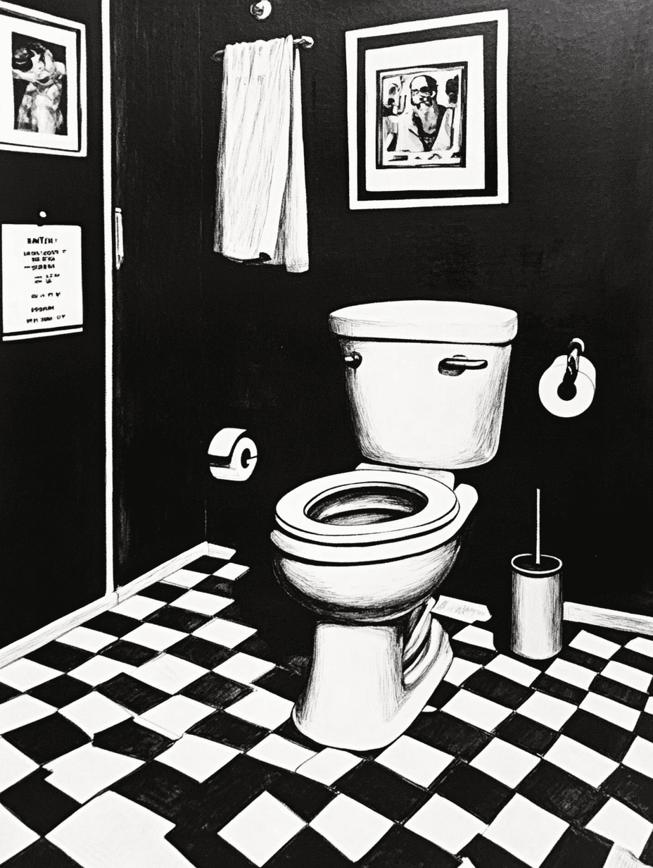 Monochrome Toilet Drawing Decorative Painting/Canvas Art， Suitable for ...