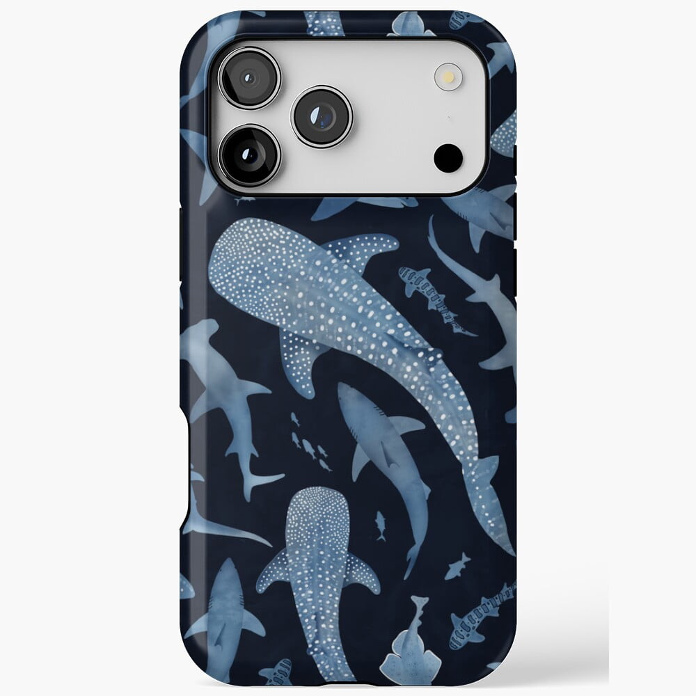 Monochrome Watercolor Shark Ocean Compatible Phone Case for iPhone 11 ...