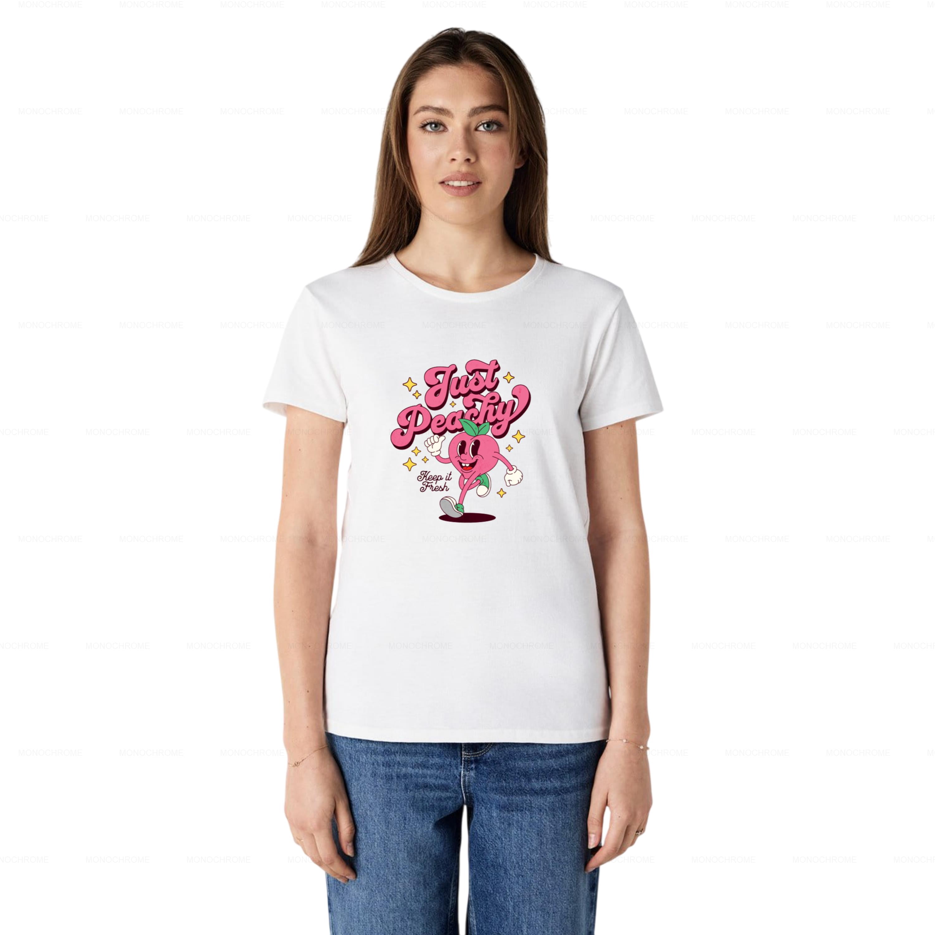 Monochrome93 Just Peachy T-shirt Design, Stay Sweet and Peachy, unisex ...