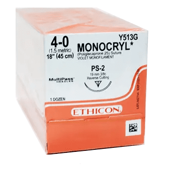 Monocryl 4-0, 18" Monocryl Undyed Monofilament Absorbable 12 pack - EXP ...