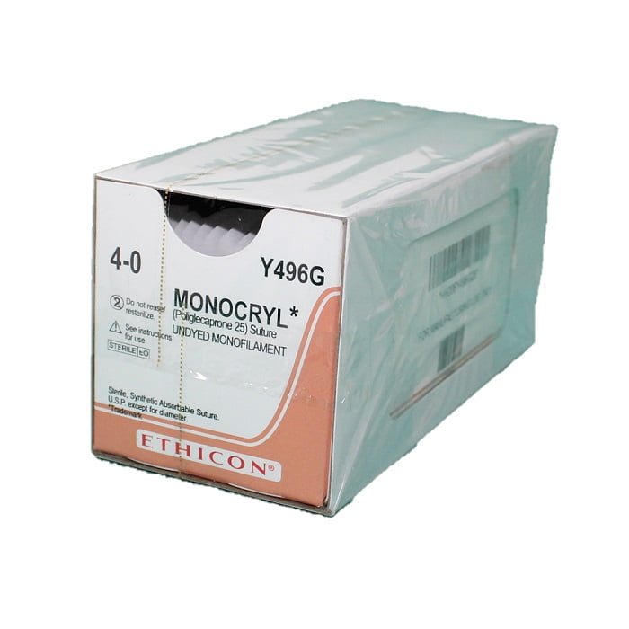 Monocryl 4-0, 18" Monocryl Undyed Monofilament Absorbable 12 pack - EXP 2023/08/31 - Walmart.com