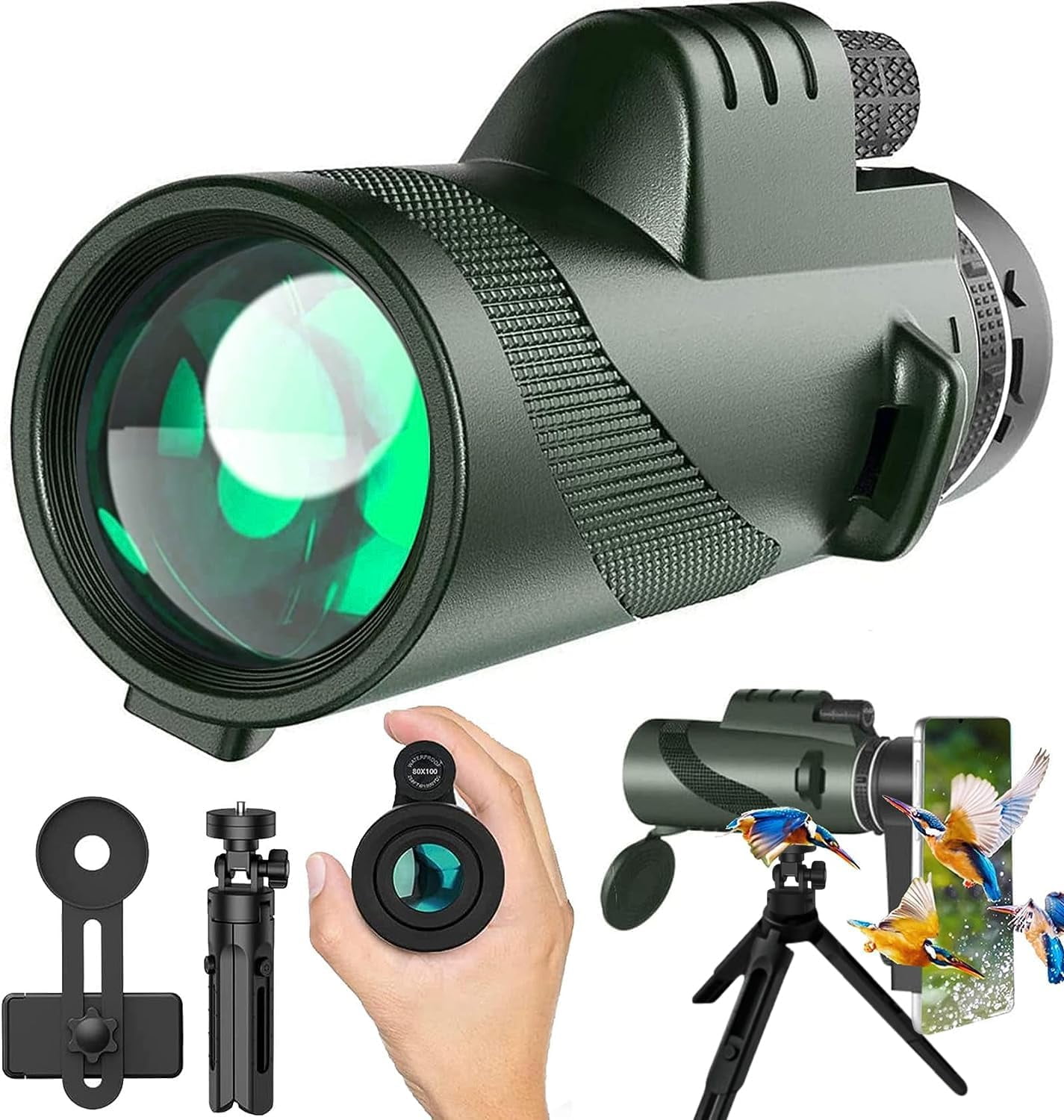 Monocular-Telescope 80x100 High Powered Monocular with Tripod and ...