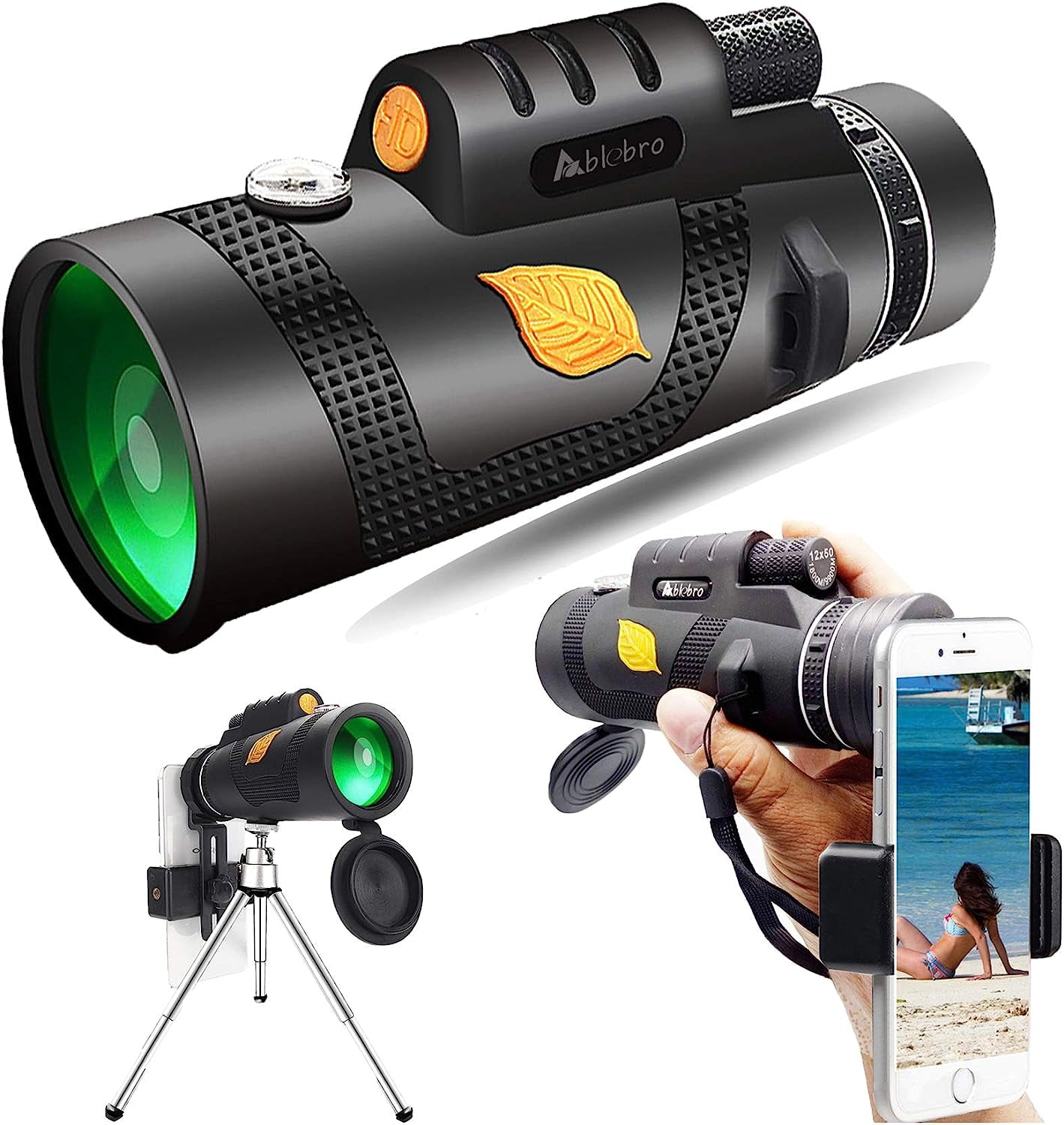 Monocular Telescope for Adults Kids, High Power 12X50 Handheld Prism ...