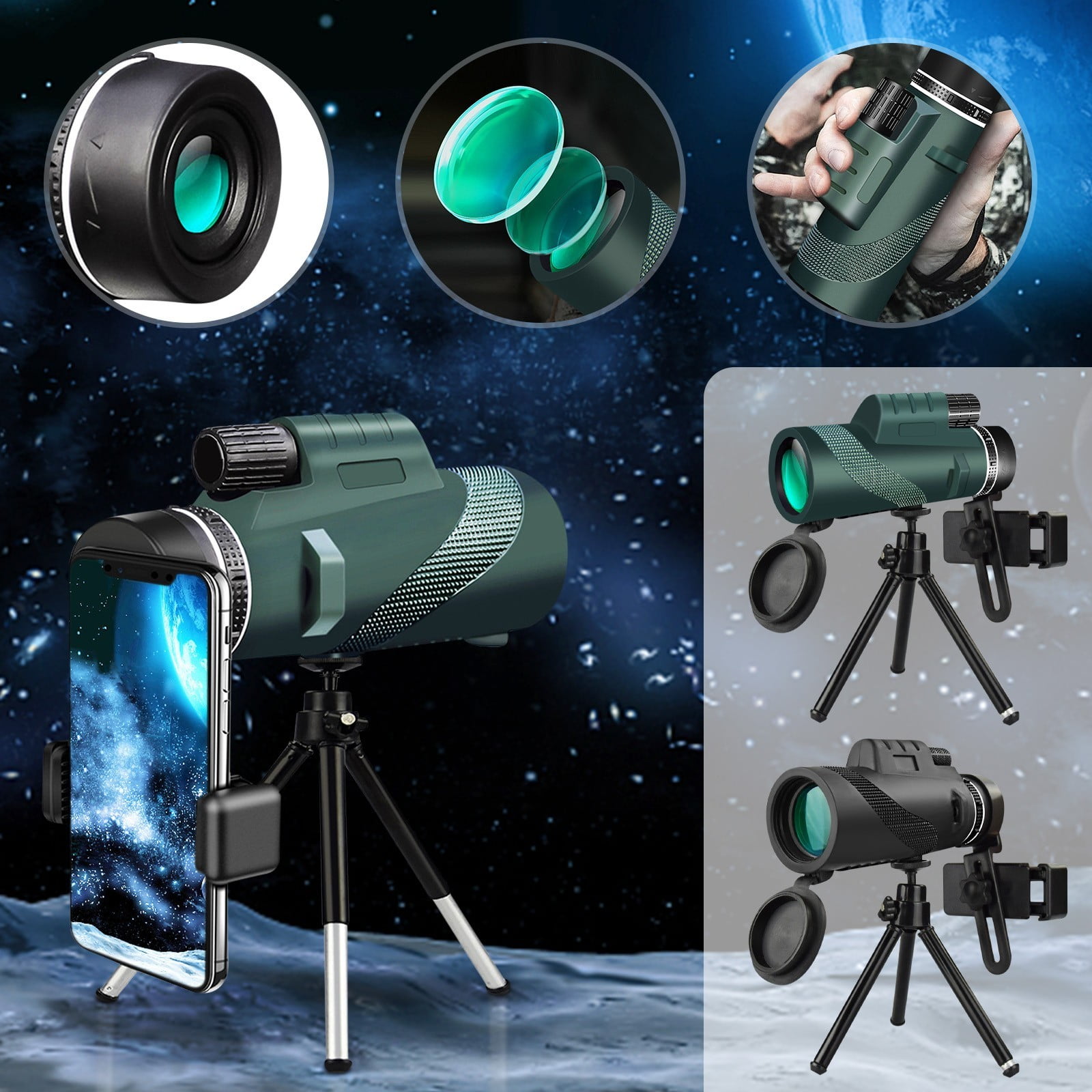 Monocular Telescope, Binocular Viewer, 12x50 Magnification, Lightweight ...