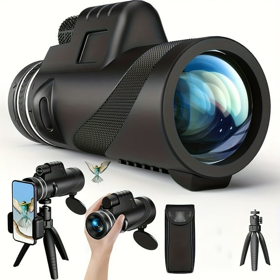 Monocular Telescope With Smartphone Adapter And Tripod, Adult High ...