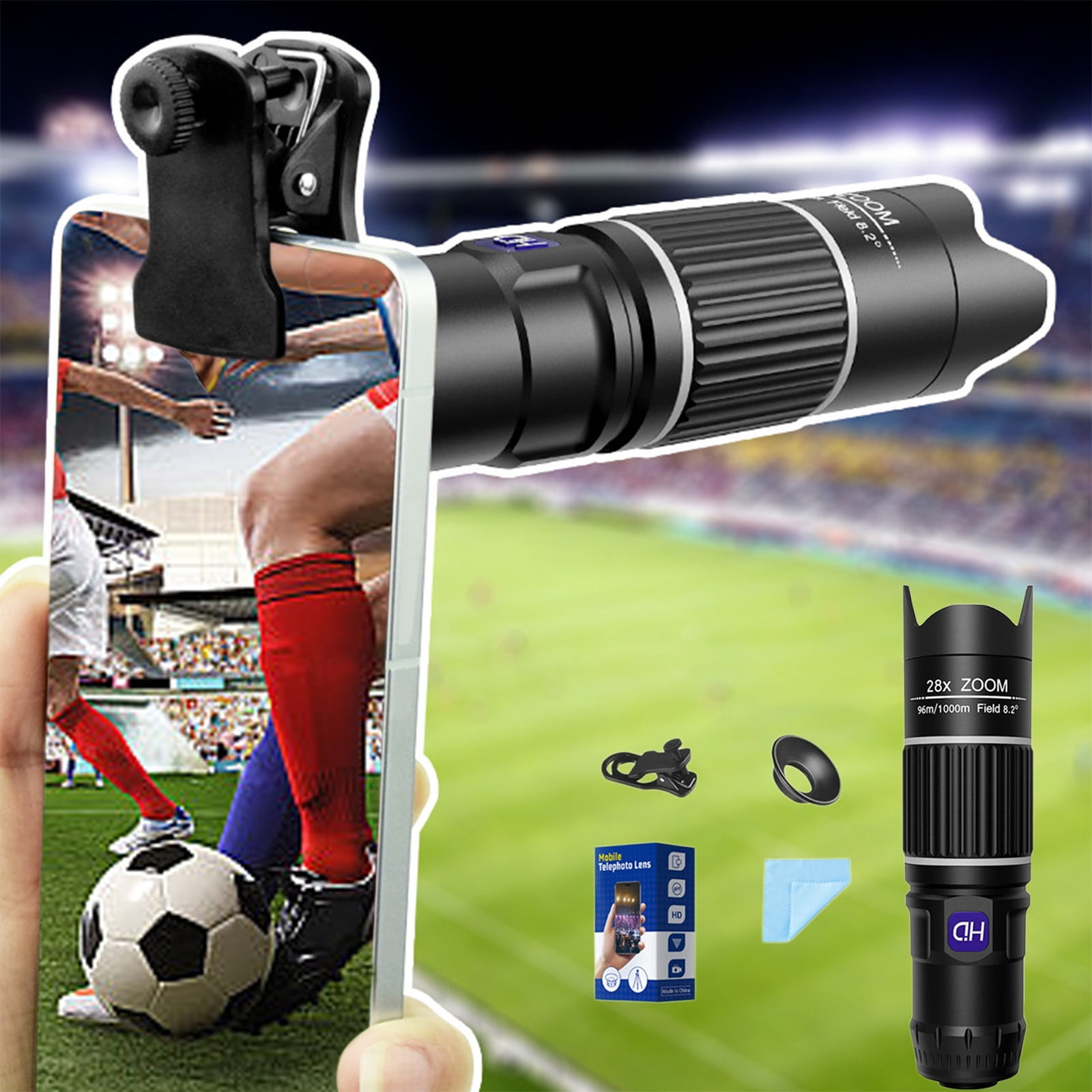 Monocular Telescope With 28x Telephoto Lens For Low Light Night Vision ...