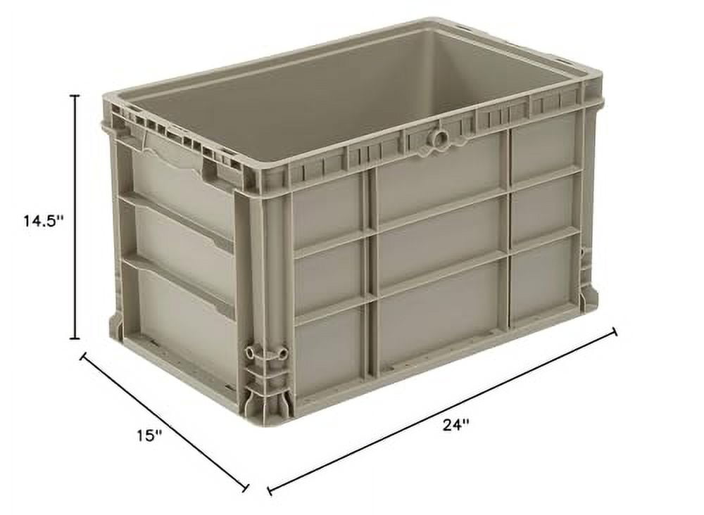 Monoflo Straight Wall Handled Storage Container Tote, 24 x 15 x 14.5 ...