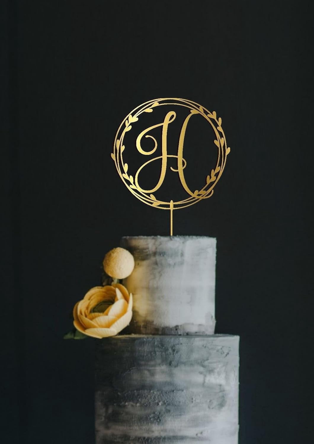 Monogram Cake Toppers Initial Modern Wedding Cake Topp Single Letter ...
