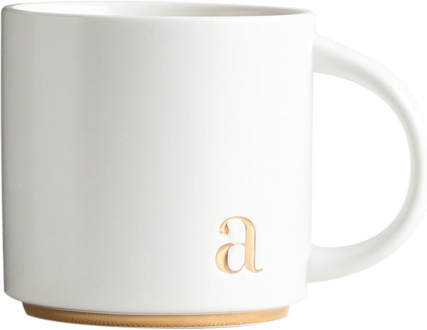 Monogram Ceramic Mugs, 15 oz Golden Initial Coffee Cups, Elegant ...