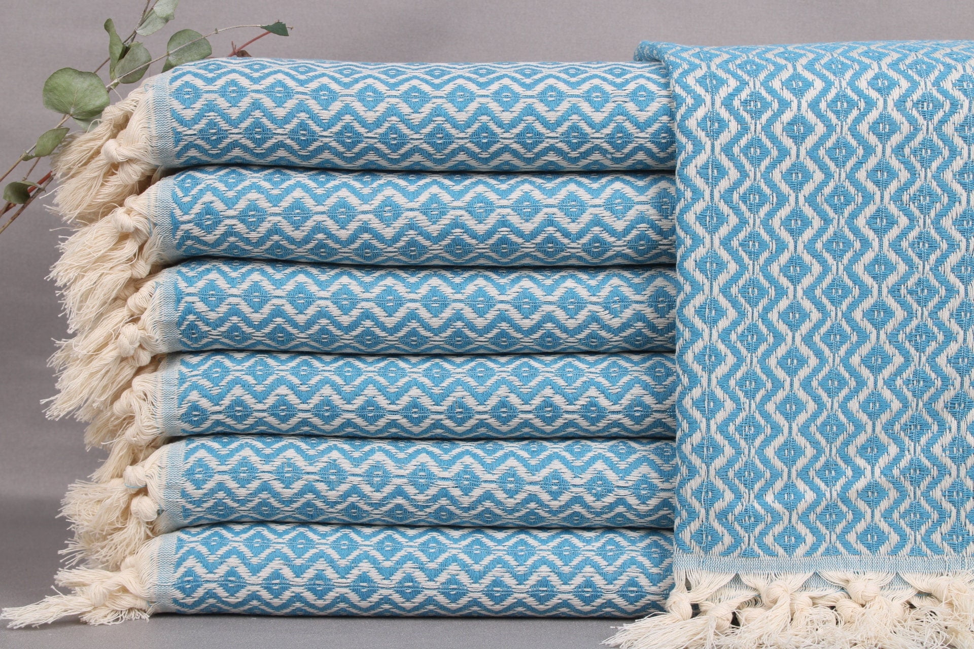 Monogram Dish Towel, Hanging Kitchen Towel, Turquoise Hand Towel ...