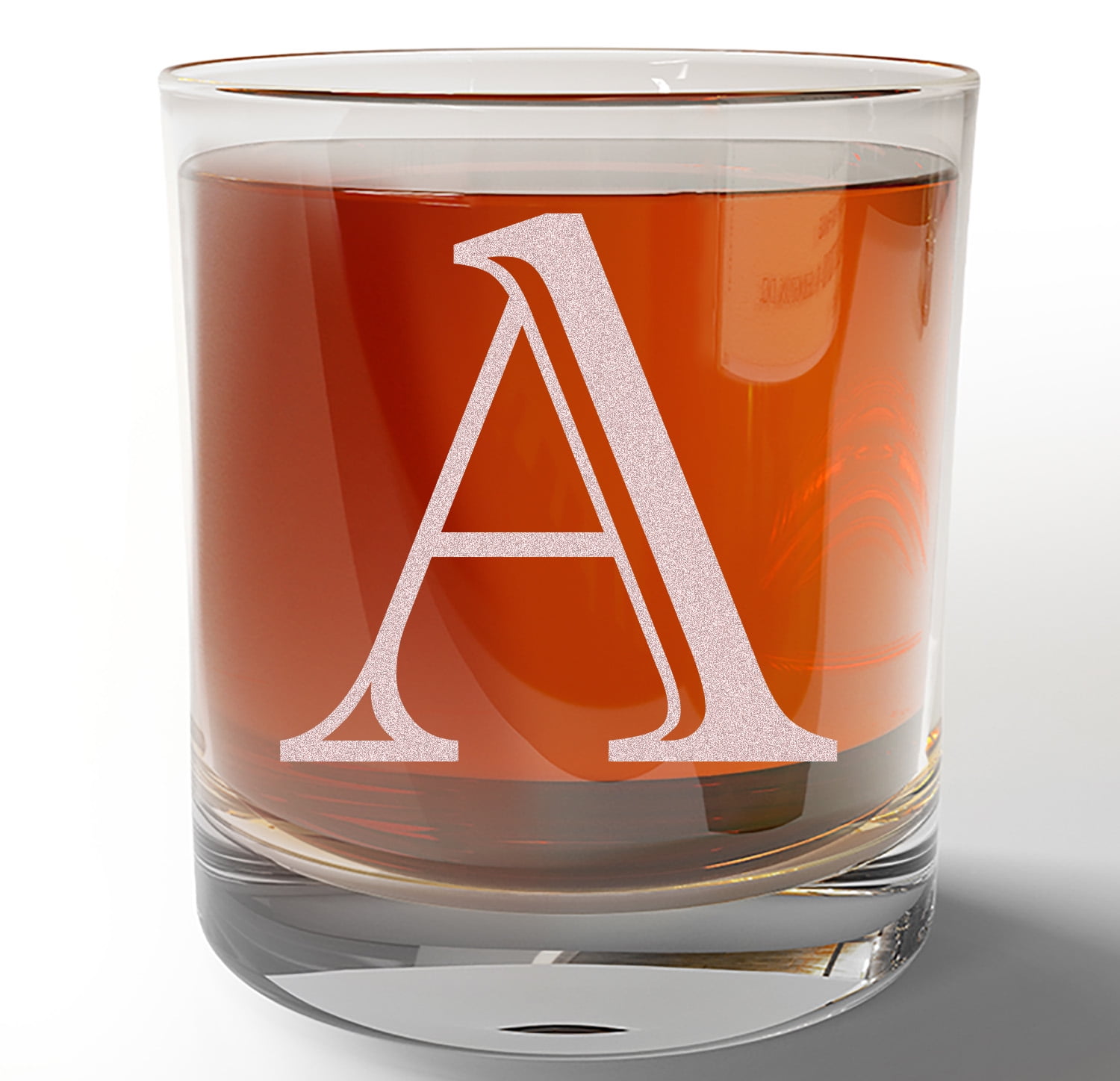 Monogram Etched Letter A 10oz Whiskey Rocks Glass Bourbon Scotch ...