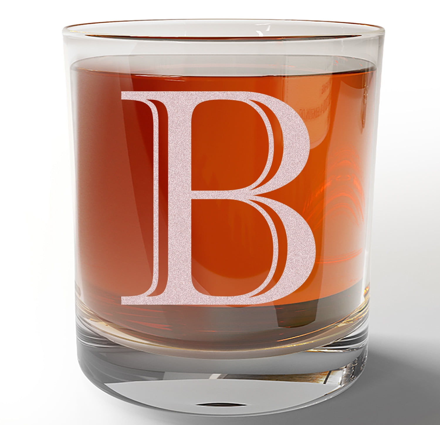 Monogram Etched Letter B 11oz Whiskey Rocks Glass Bourbon Scotch ...