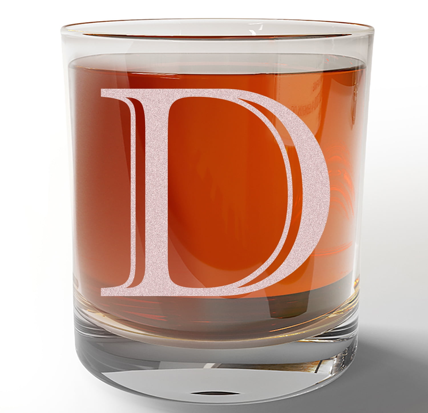 Monogram Etched Letter D 11oz Whiskey Rocks Glass Bourbon Scotch ...