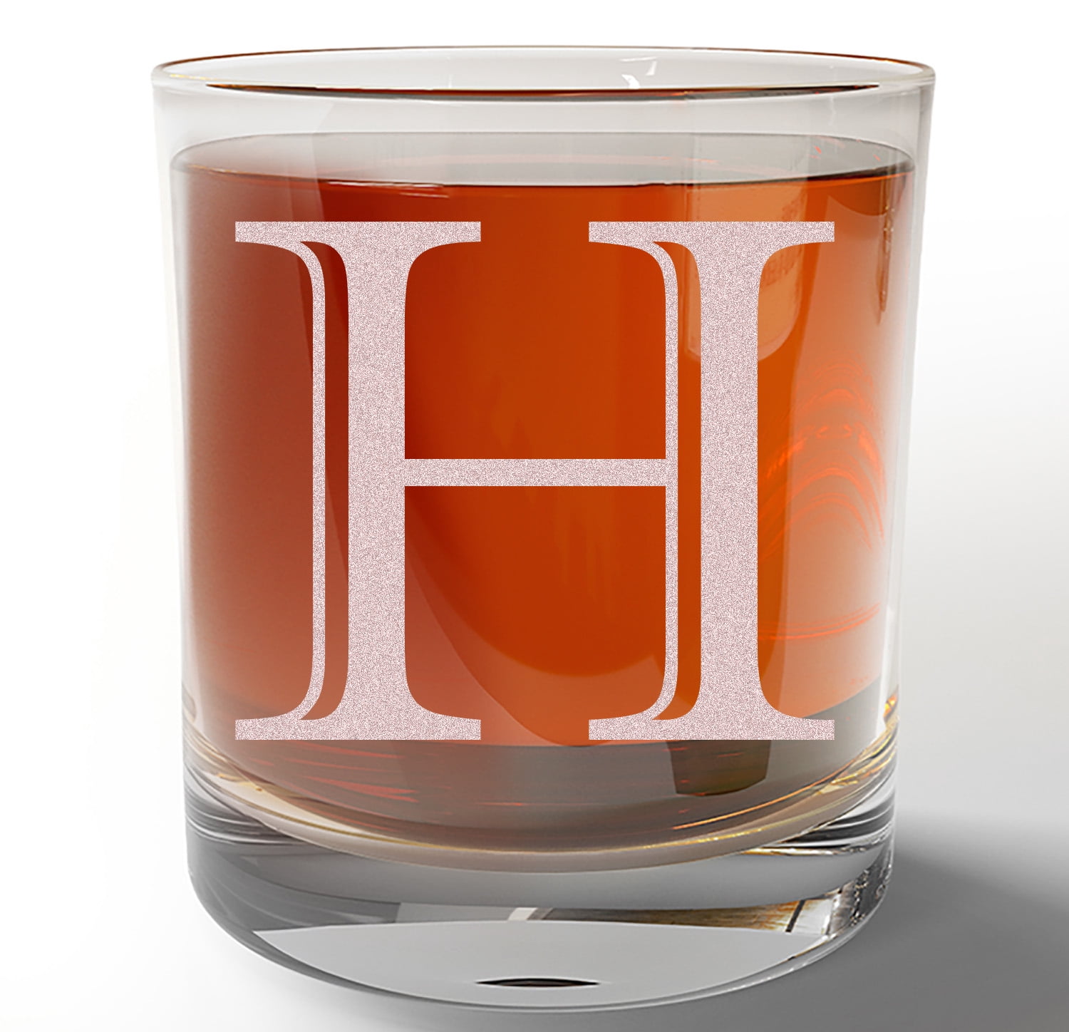 Monogram Etched Letter H 11oz Whiskey Rocks Glass Bourbon Scotch ...