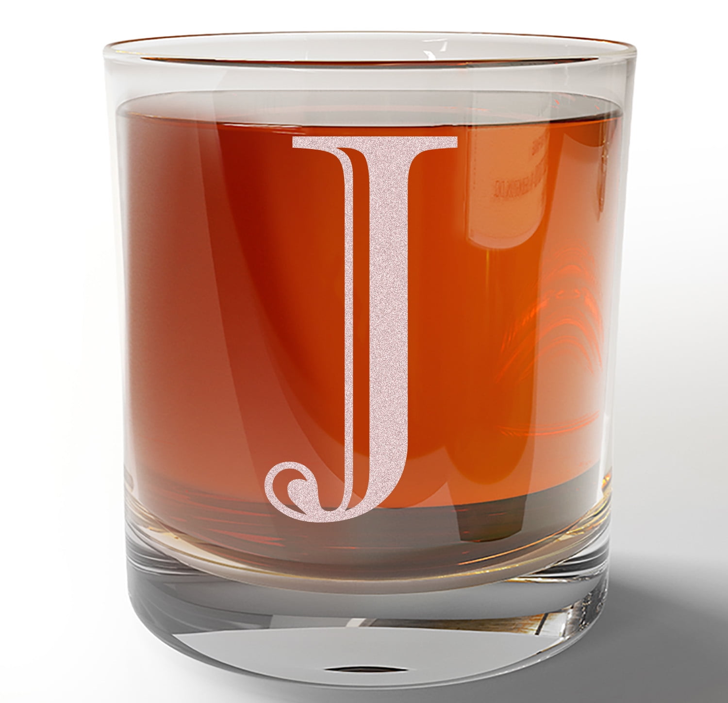 Monogram Etched Letter J 11oz Whiskey Rocks Glass Bourbon Scotch ...