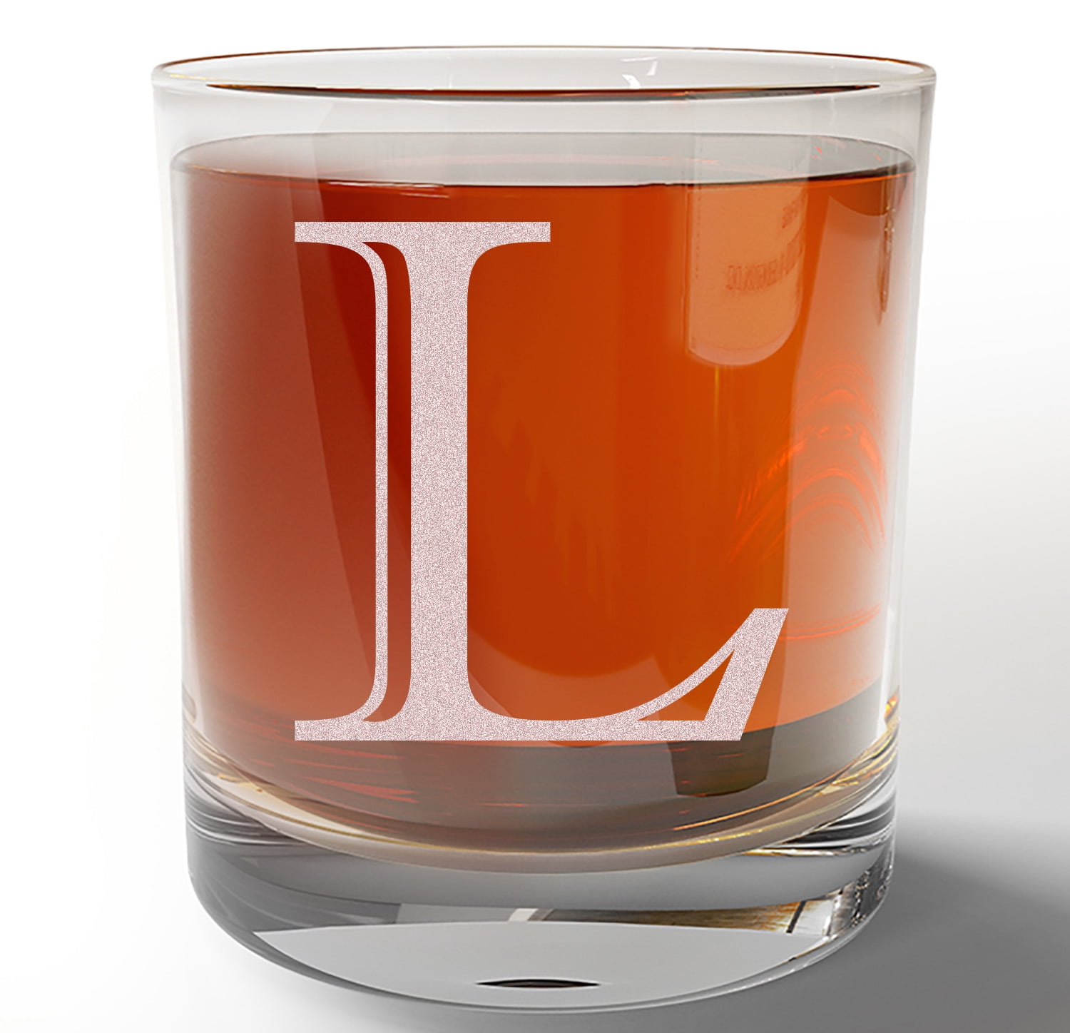 Monogram Etched Letter L 11oz Whiskey Rocks Glass Bourbon Scotch ...