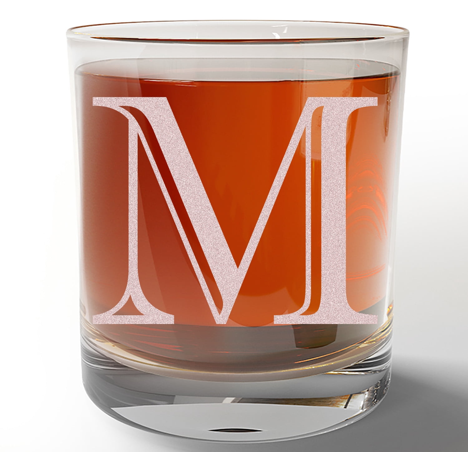 Monogram Etched Letter M 11oz Whiskey Rocks Glass Bourbon Scotch ...