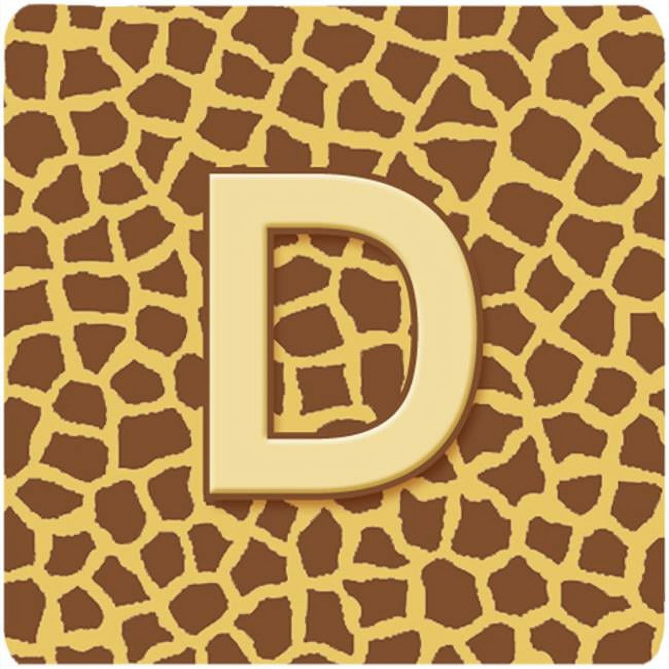 Monogram - Giraffe Foam Coasters, Initial Letter D - Set 4, 3.5 x 3.5 ...