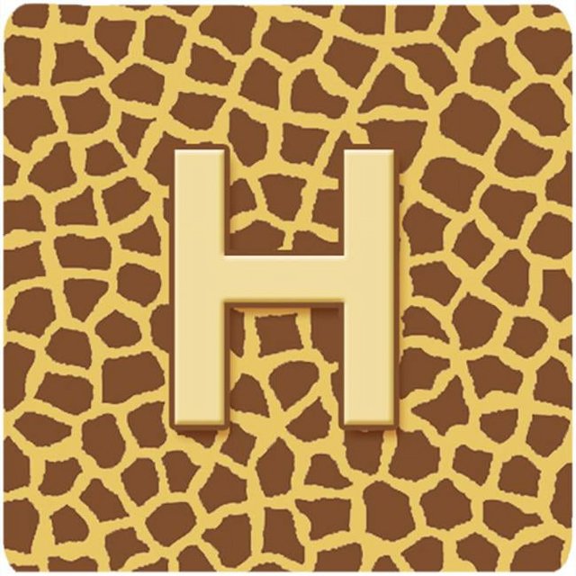 Monogram - Giraffe Foam Coasters, Initial Letter H - Set 4, 3.5 x 3.5 ...