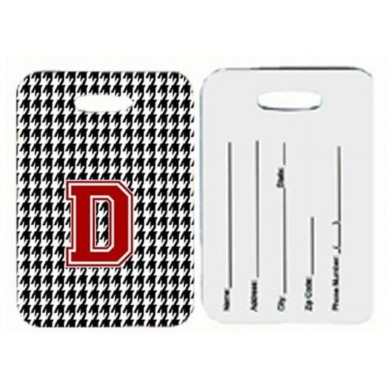 Monogram - Houndstooth Black Initial D Monogram Initial Luggage Tag ...