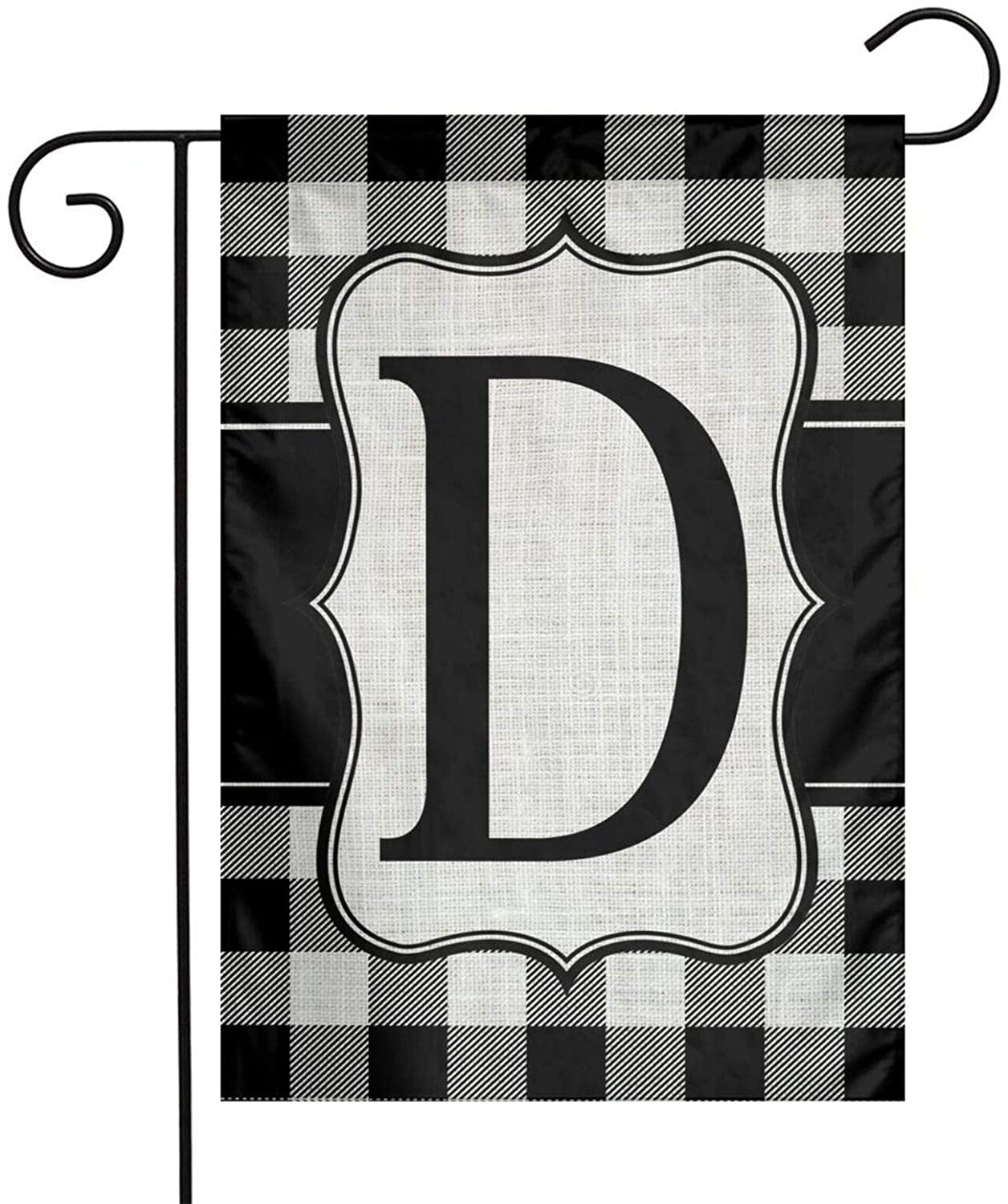 Monogram Initial D Burlap Garden Porch Lawn Flag Farmhouse Decorations ...