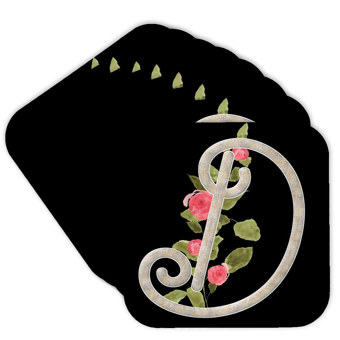 3dRose, Monogram Initial D With Pretty Pink Flowers, set of 8 Coasters ...
