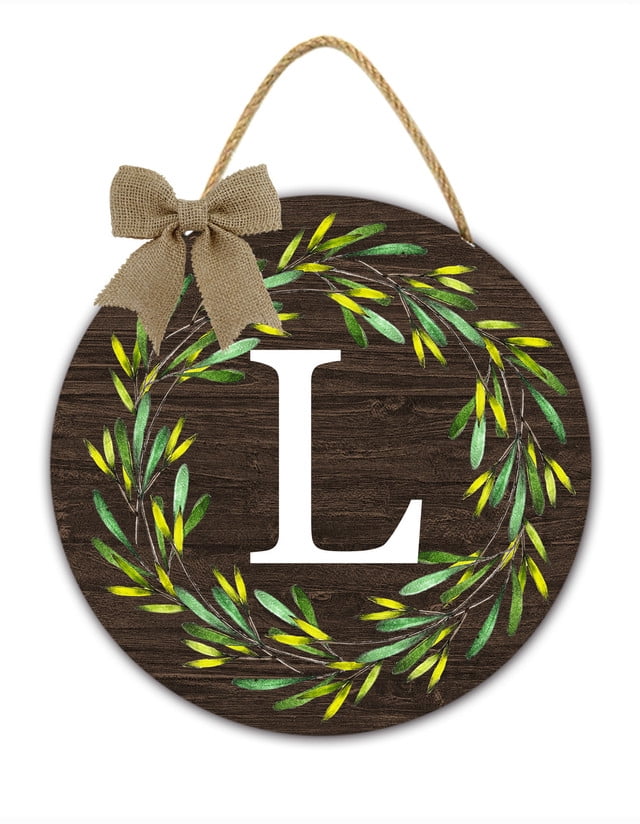 Monogram Initial L Last Name Sign, Round Initial Sign, Wedding Sign ...