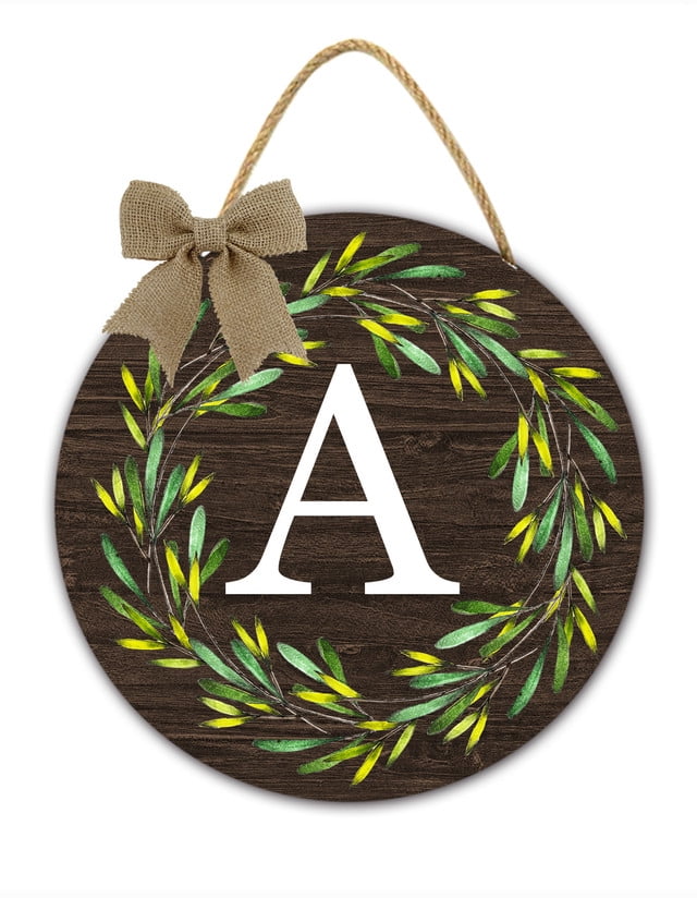 Monogram Initial A Last Name Sign, Round Initial Sign, Wedding Sign ...
