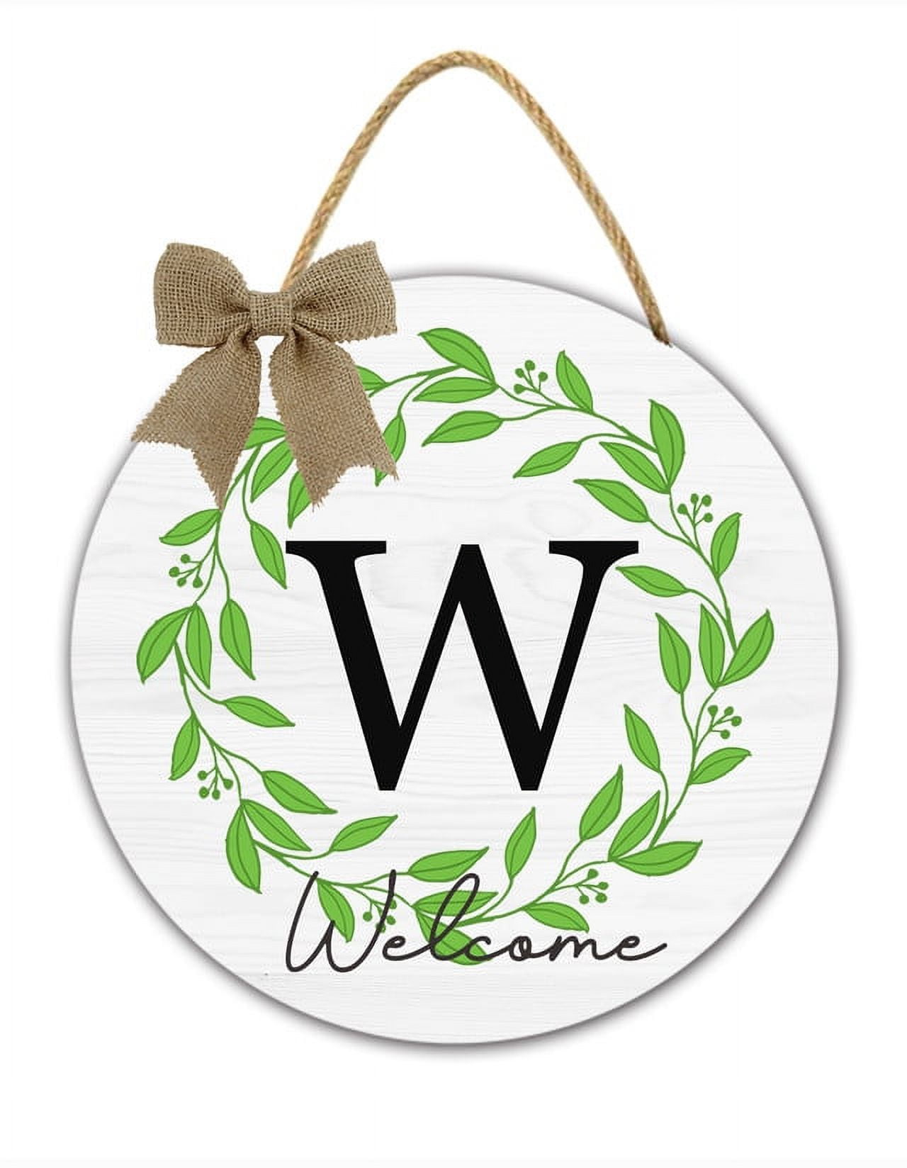 Monogram Initial W Wooden Welcome Sign Initial Family Last Name Sign ...