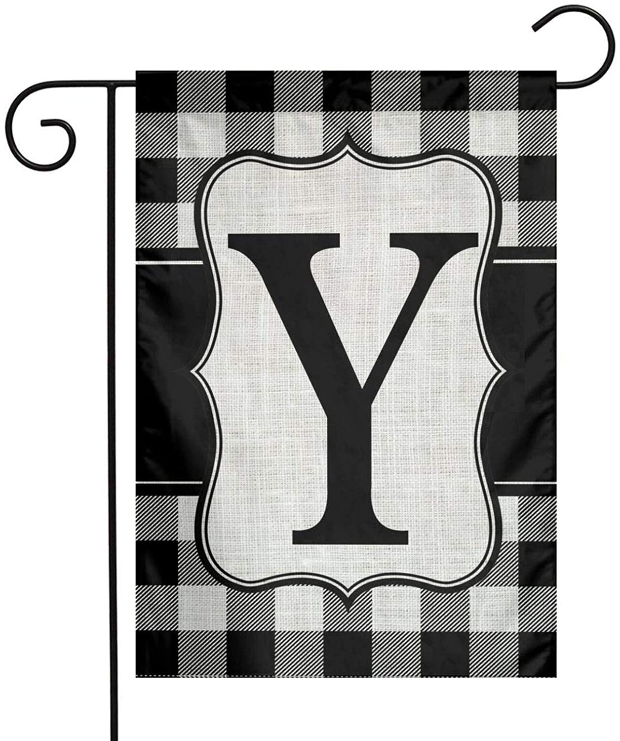 Monogram Initial Y Burlap Garden Porch Lawn Flag Farmhouse Decorations ...