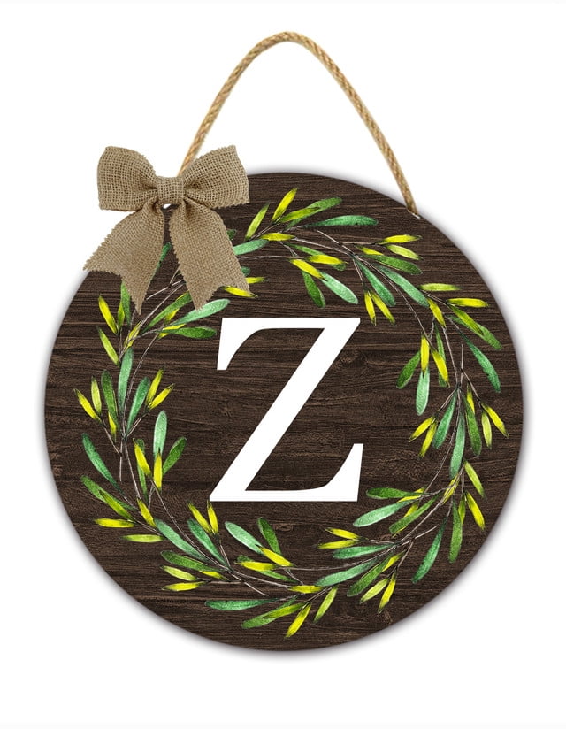Monogram Initial Z Last Name Sign, Round Initial Sign, Wedding Sign ...