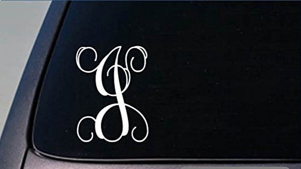Monogram J vine initial *I355* 6 inch tall Sticker decal letters gift ...