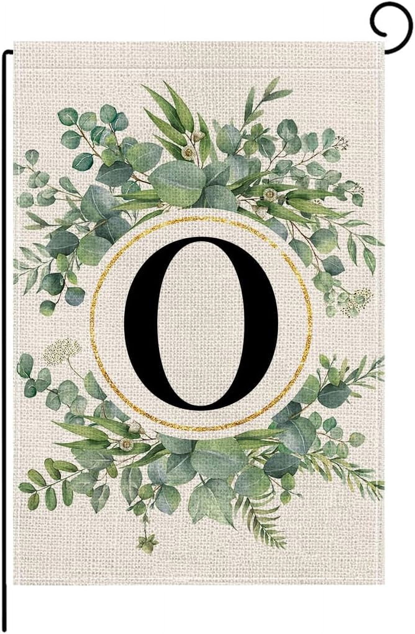 Monogram Letter A Floral Garden Flag 12x18h Double Sided Outside ...