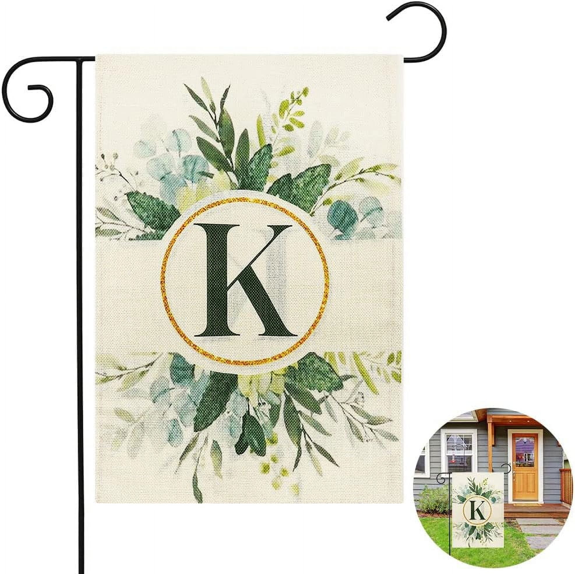 Monogram Letter A-Z Garden Flag, Double Sided Garden Flags for Outside ...