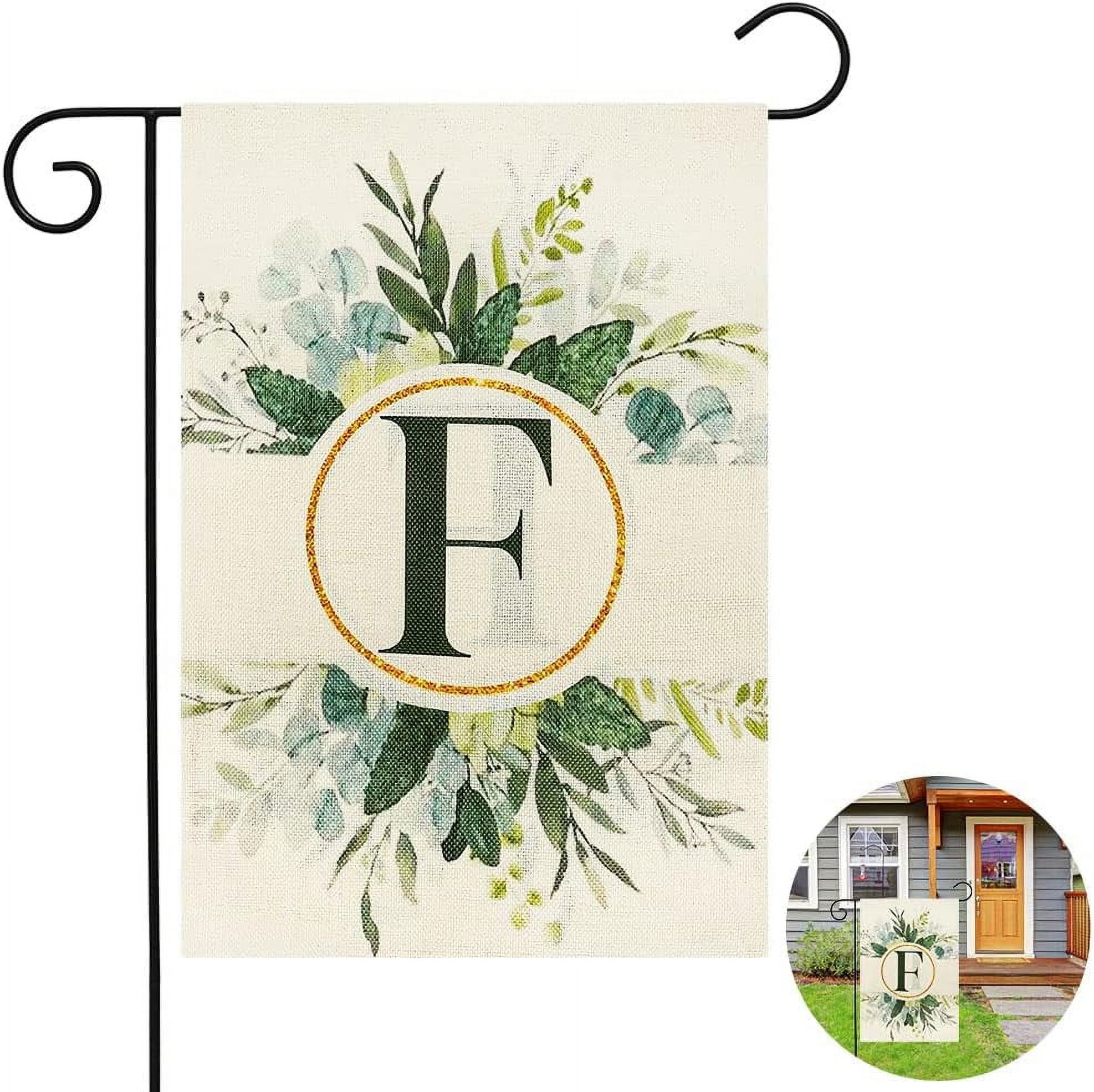 Monogram Letter A-Z Garden Flag, Double Sided Garden Flags for Outside ...