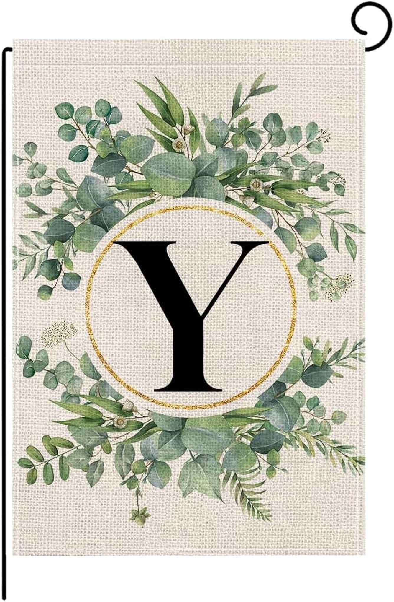 Monogram Letter B Floral Garden Flag Double Sided Outside Outdoor ...