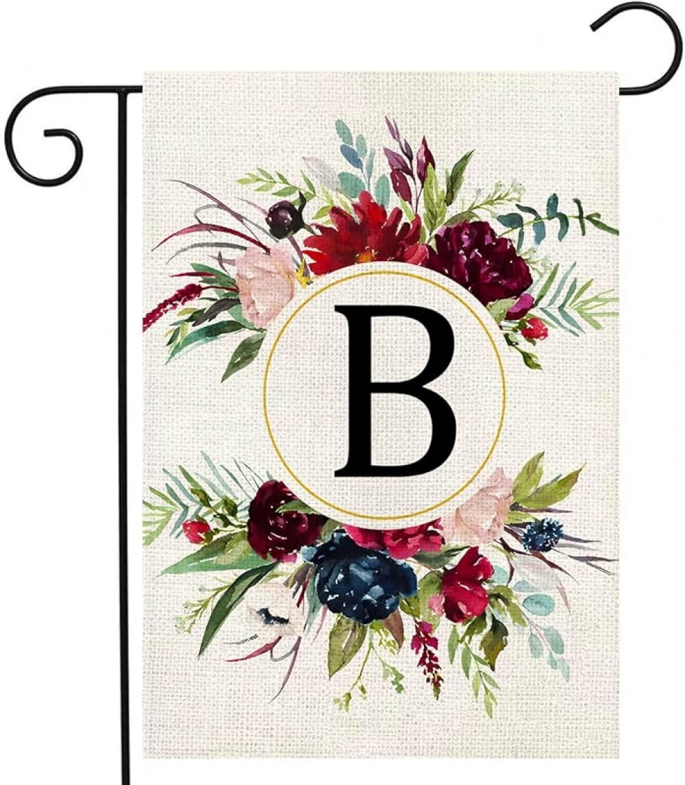 Monogram Letter B Garden Flags, Summer Garden Flag 12x18 Double Sided ...
