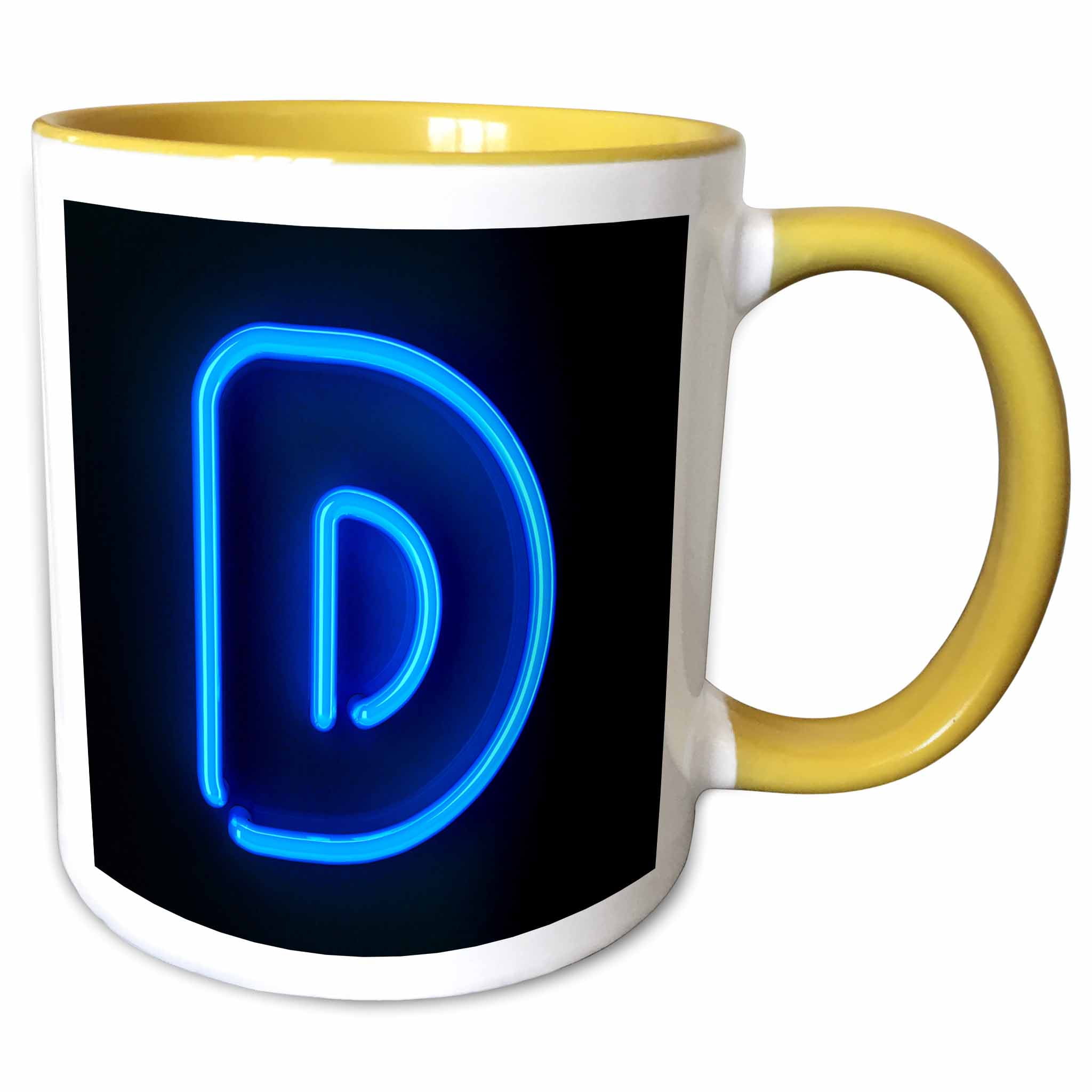 3drose, Monogram Letter D Abstract Neon Blue Lit Shining Illuminated ...