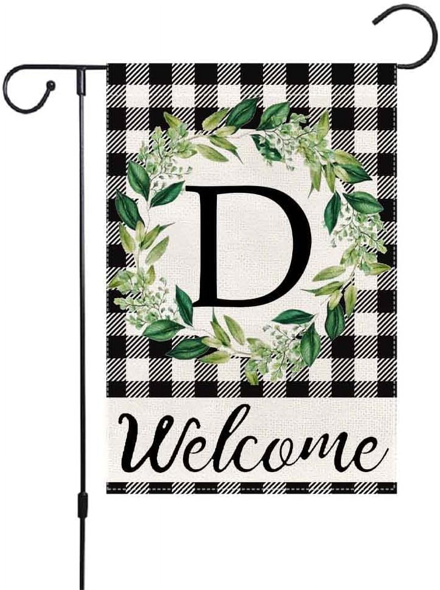 Monogram Letter D Garden Flag, Double Sided Flags for Outdoor Family ...