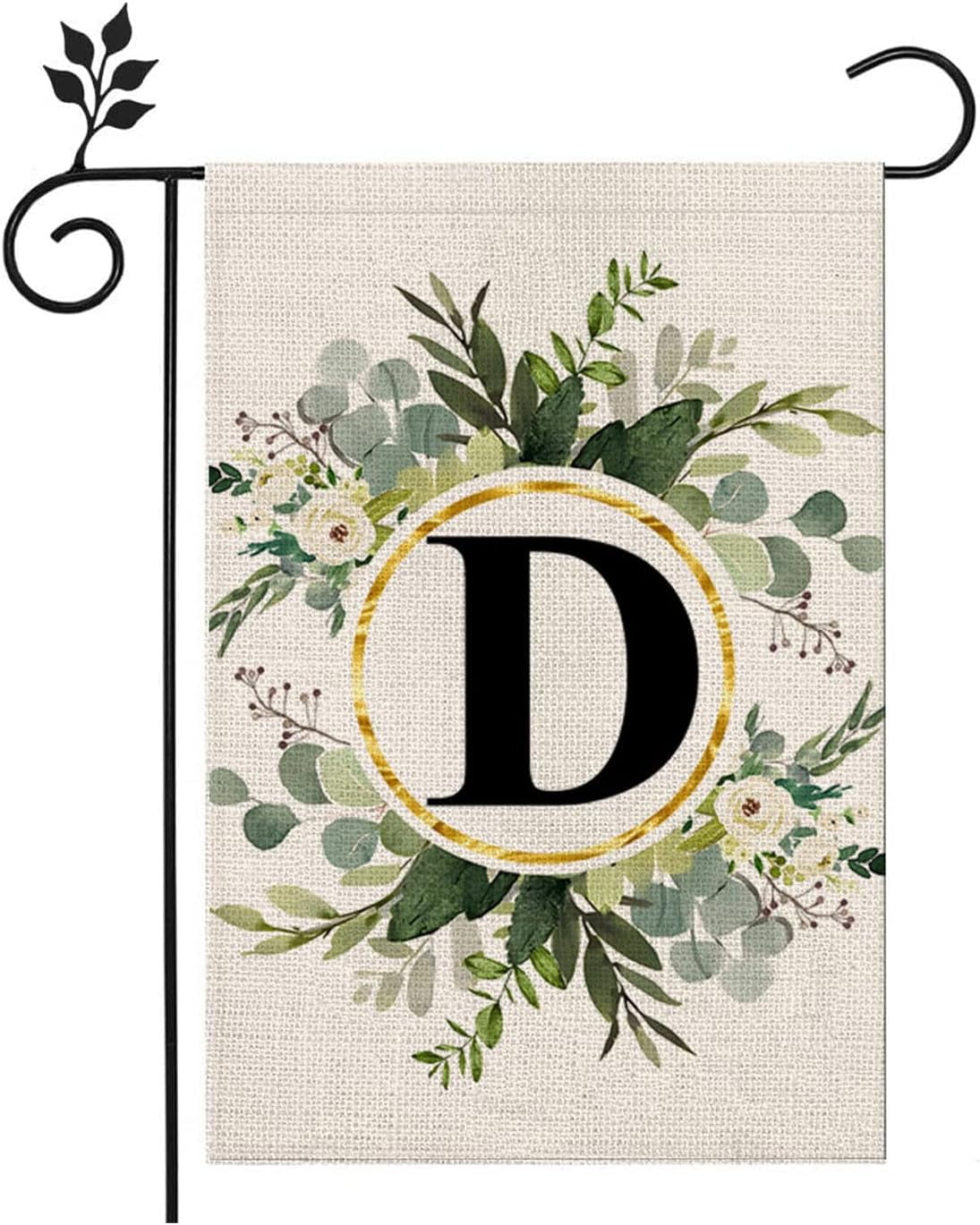 Monogram Letter D Garden Flag, Floral Garden Flag Garden Letter Flags ...