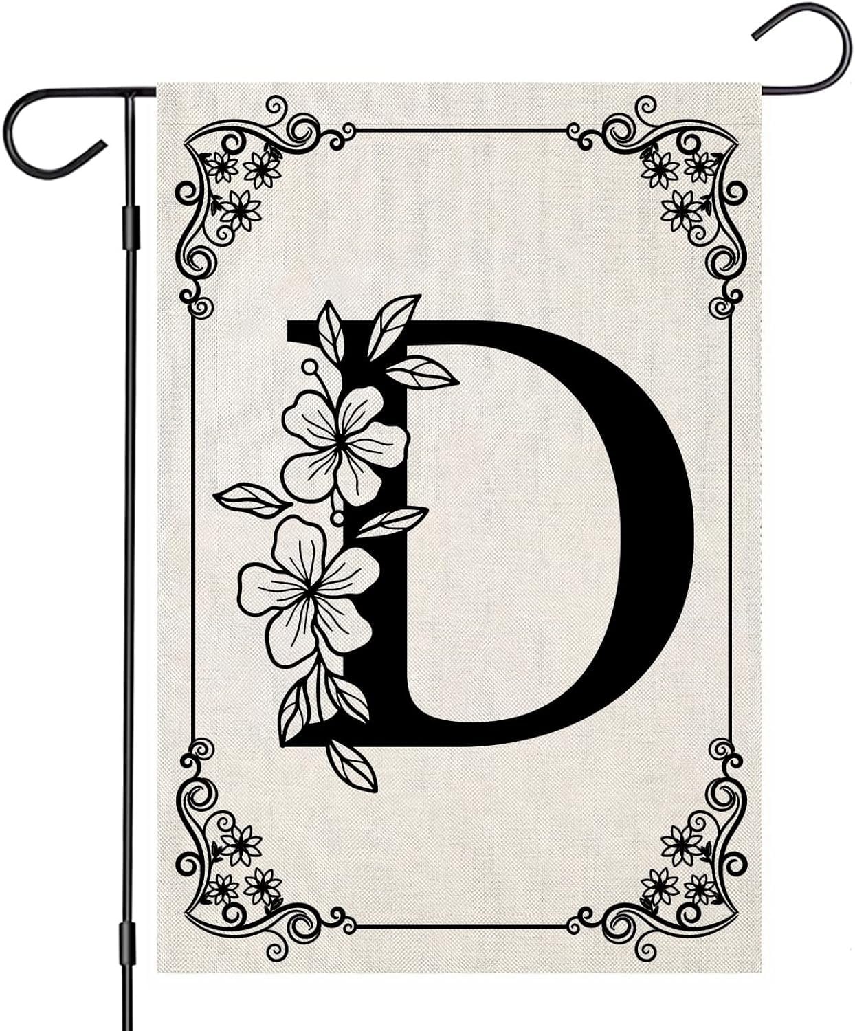 Monogram Letter D Garden Flags for Outside, Classic Family Last Name ...