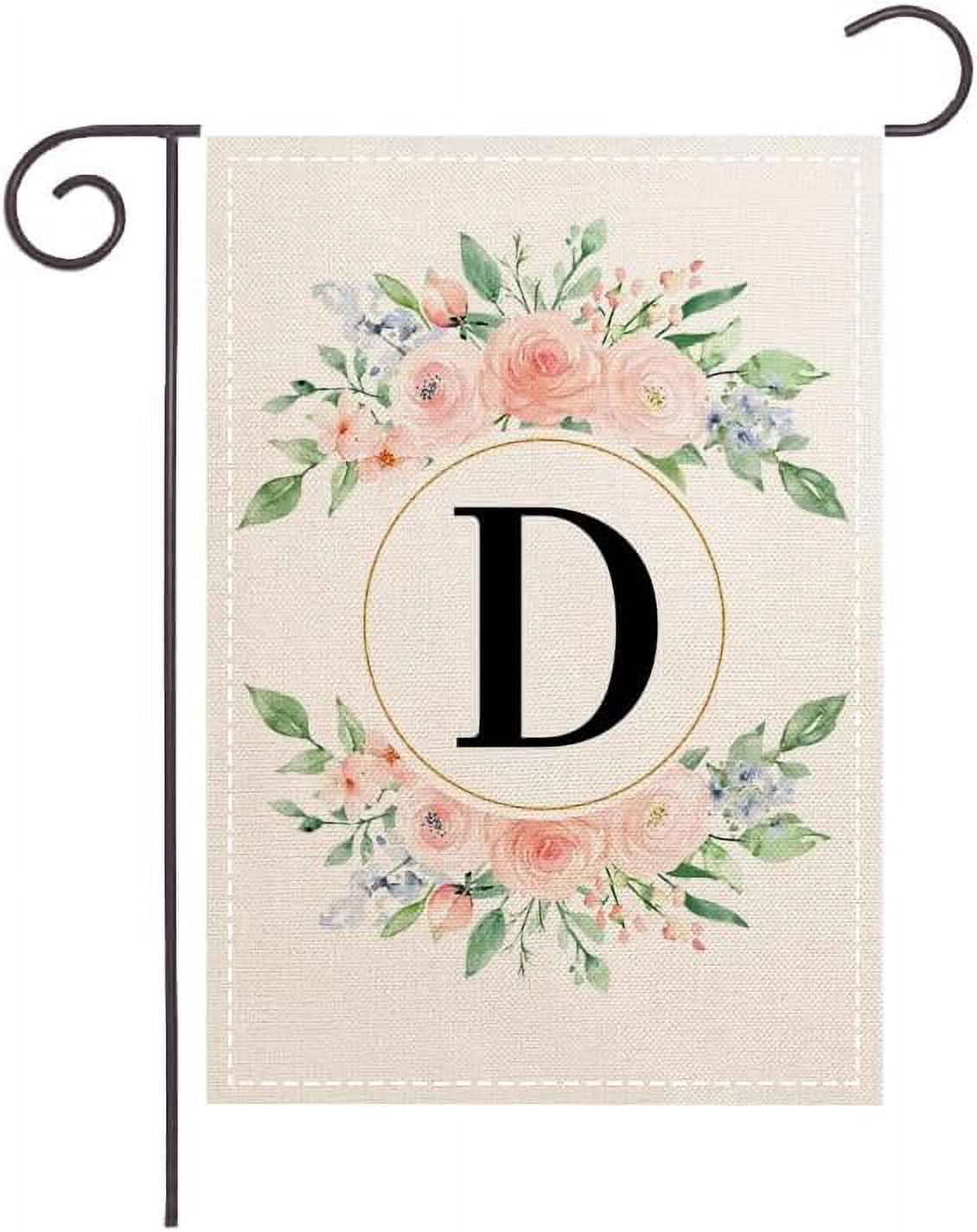 Monogram Letter D Garden Flags for Outside Double Sided, Outdoor Patio ...