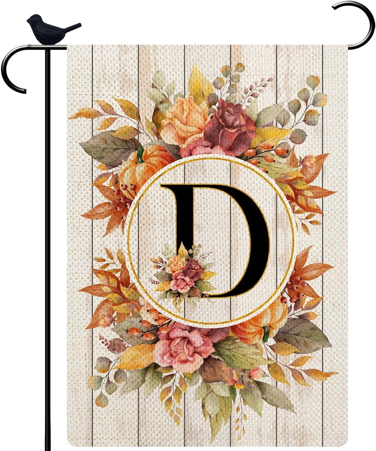 Monogram Letter D Small Garden Flag Burlap Family Last Name Initial ...