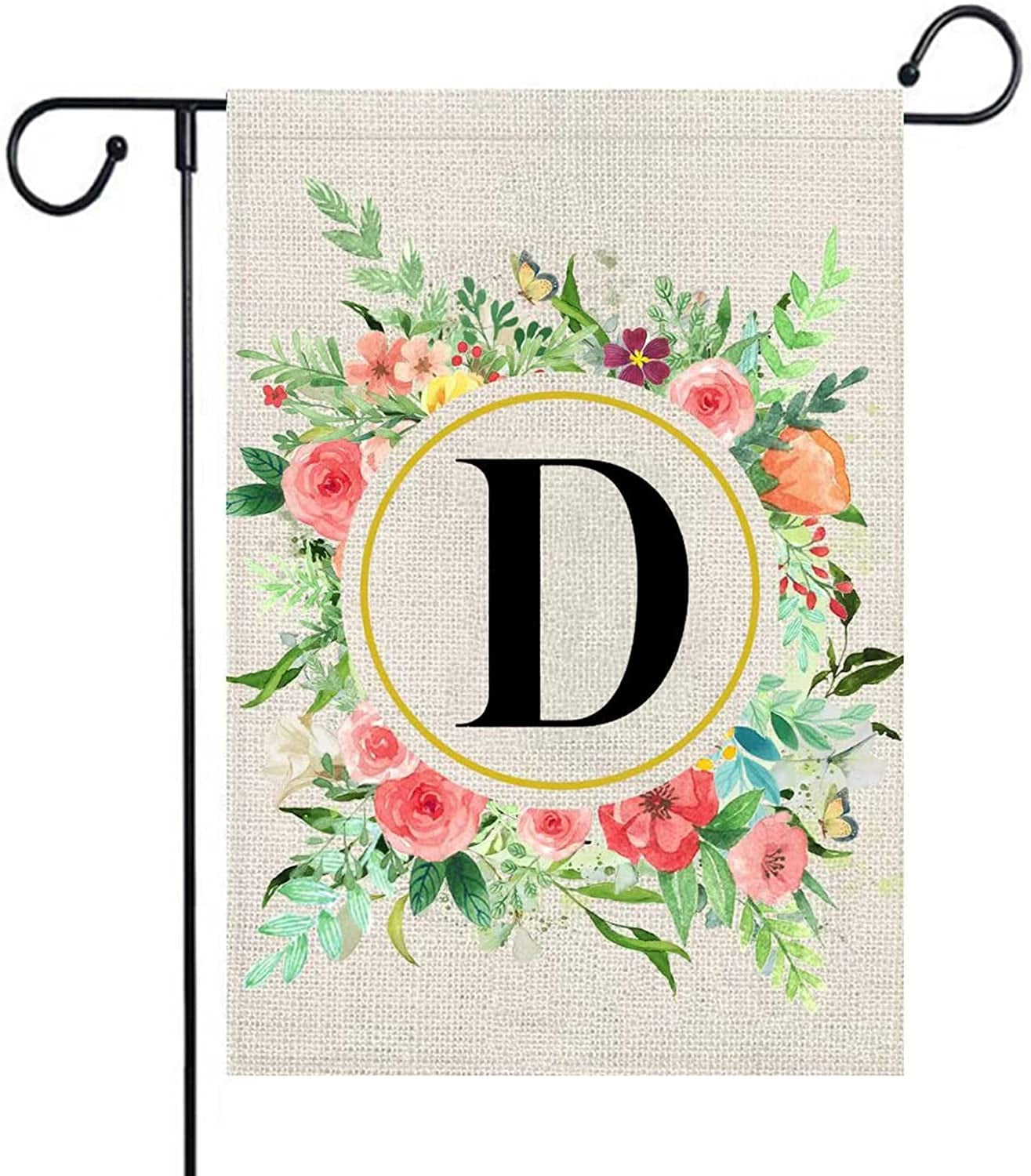 Monogram Letter D Summer Welcome Garden Flags Double Sided Initial ...